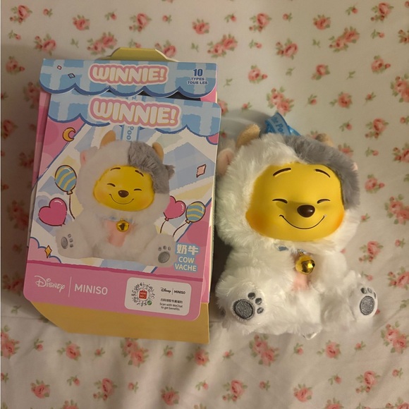 Disney | Other | Disney Miniso Winnie The Pooh In Cow Outfit With Bell ...